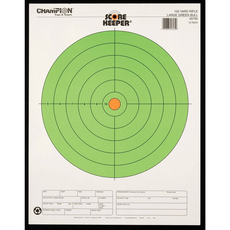 Buy Score Keeper® Fluorescent Green Bull Targets and More | Champion Target